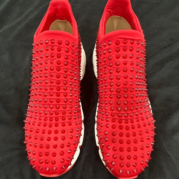 Christian Louboutin | Shoes | Christian Louboutin Red Spike Sock ...